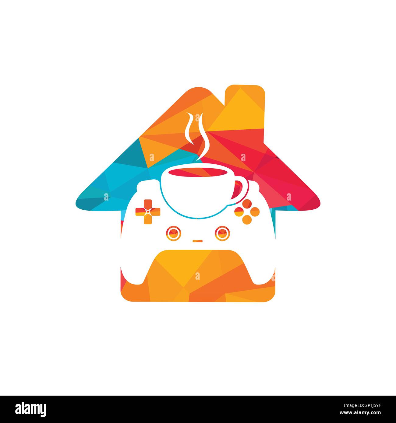 Gamer cafe vector logo design template Stock Vector Image & Art - Alamy