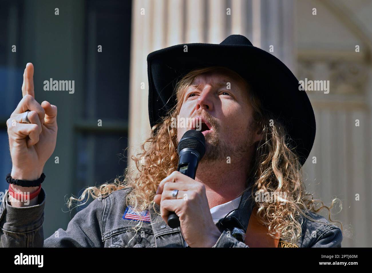 TOPEKA, KANSAS - APRIL 23, 2023 American Christian singer Sean Feucht ...