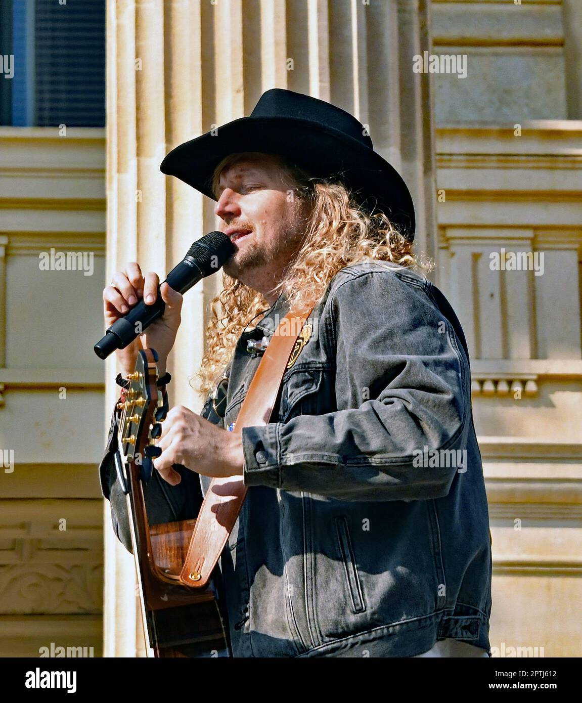 TOPEKA, KANSAS - APRIL 23, 2023 American Christian singer Sean Feucht ...