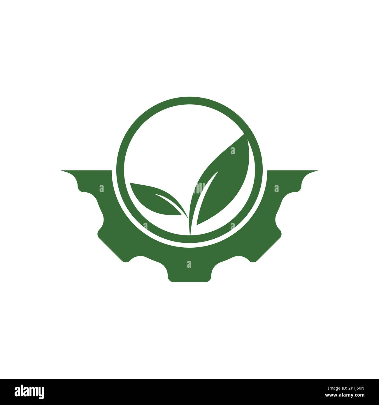 Gear leaf vector logo design. Abstract concept for ecology theme, green ...