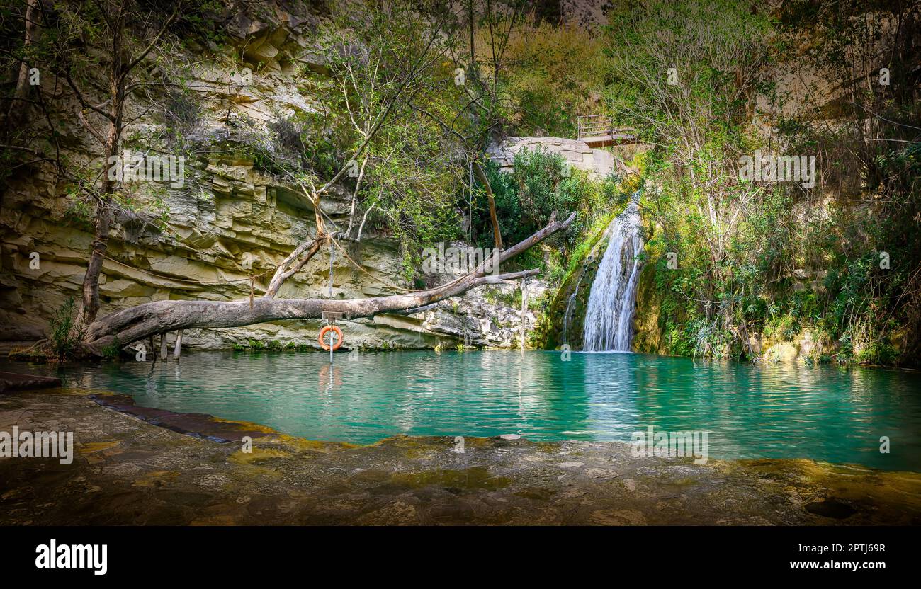 Landscape with Adonis Baths Waterfalls, Paphos, Cyprus Stock Photo - Alamy