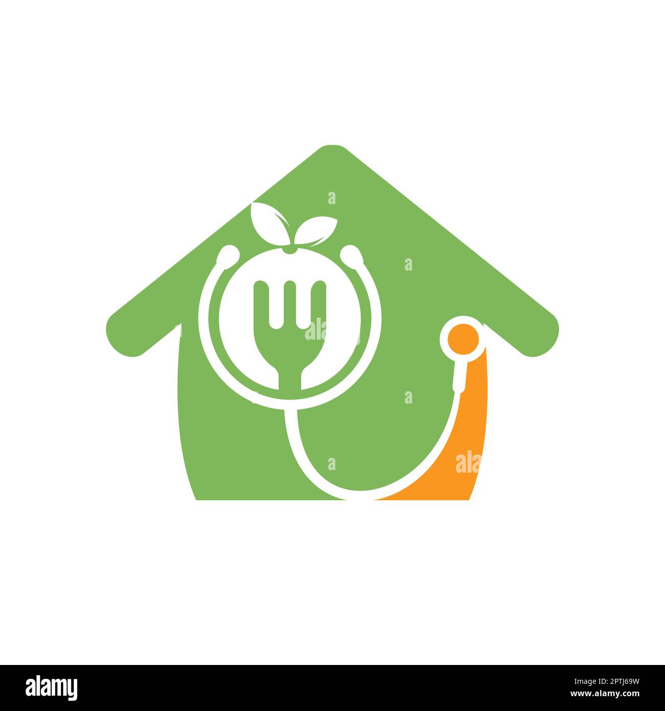 Medical food vector logo design template. Stethoscope and healthy food ...