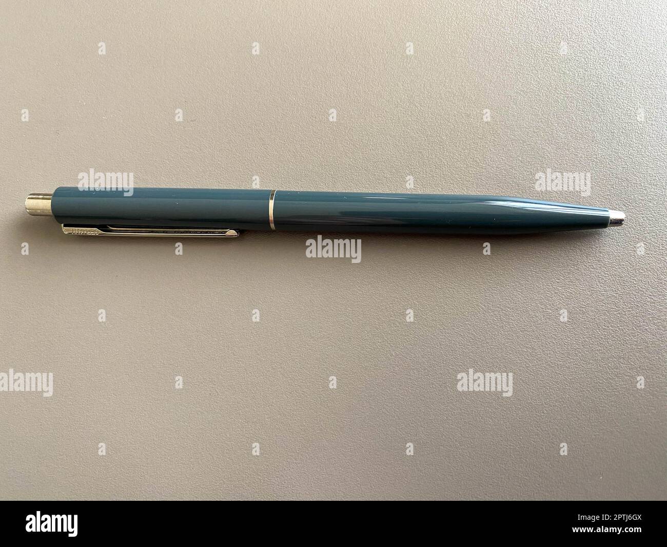 Automatic green ballpoint pen for writing on your desktop office desk ...