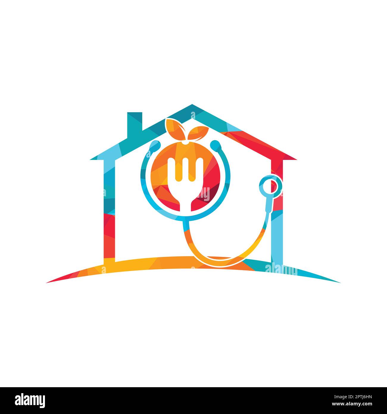 Medical food vector logo design template. Stethoscope and healthy food ...