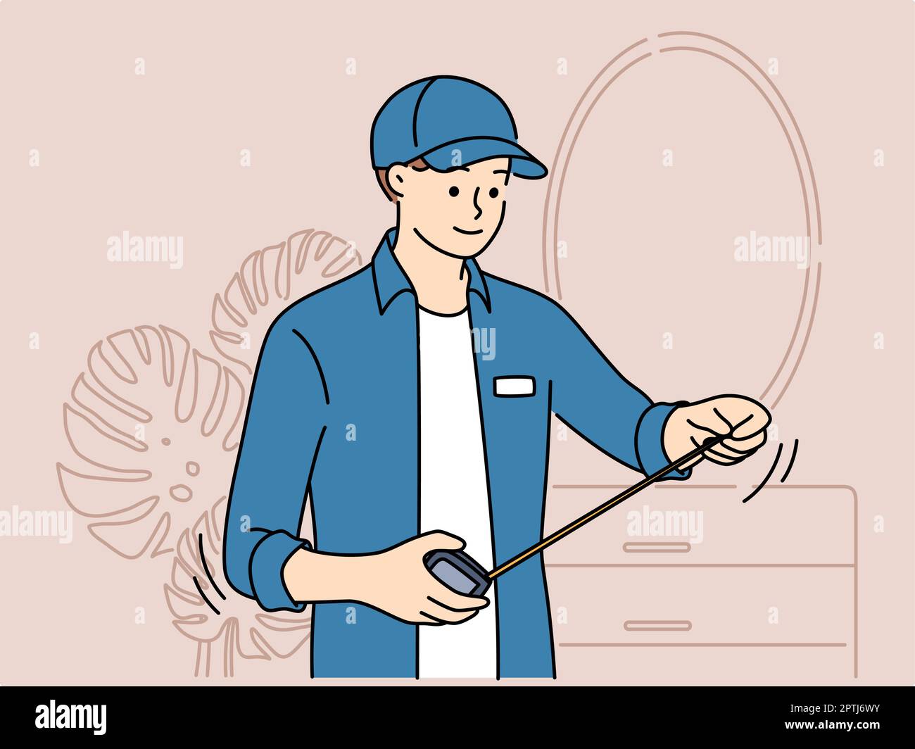 Man measure tape Stock Vector Images - Alamy