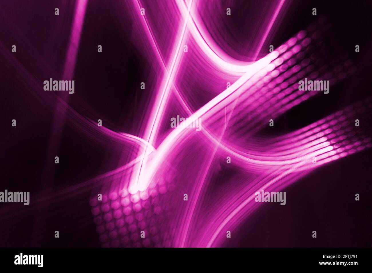 Abstract pink composition, lantern movement in the dark, light trails ...