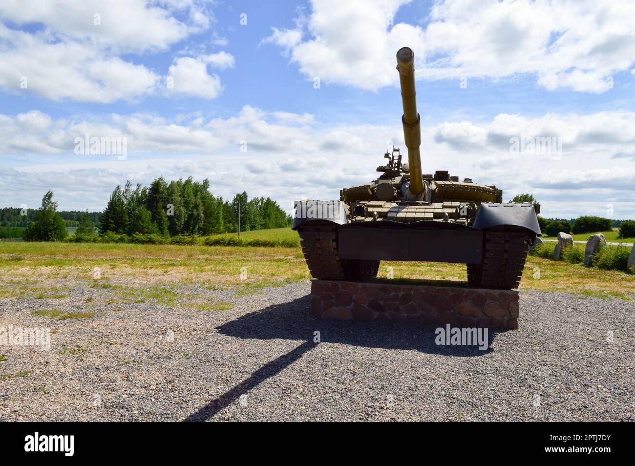 A large green military metal armored deadly dangerous iron Russian ...