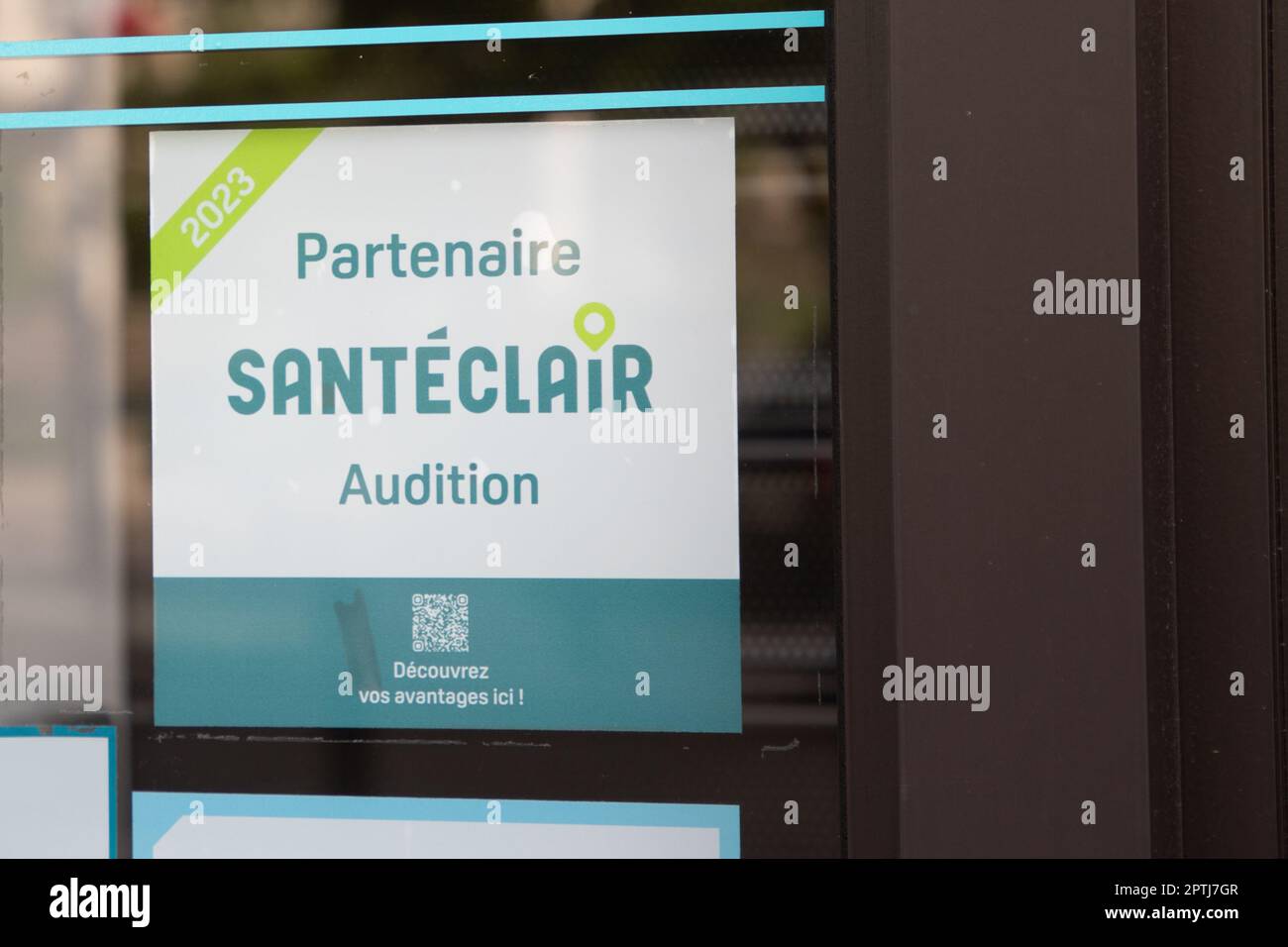 lyon , Aura France - 04 24 2023 : Santeclair healthcare network logo ...