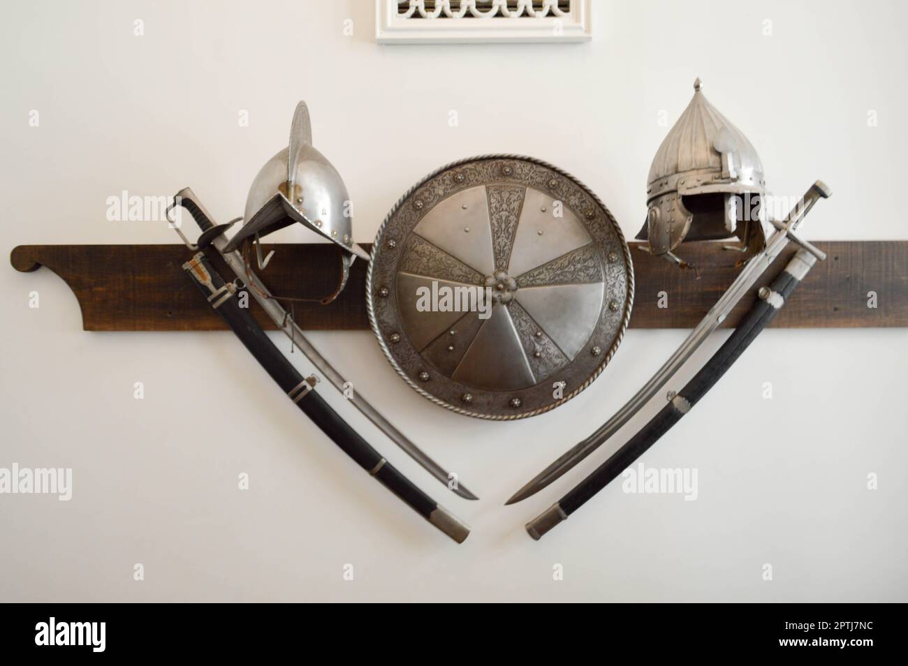 Old ancient medieval sharp dangerous combat captured swords, sabers ...