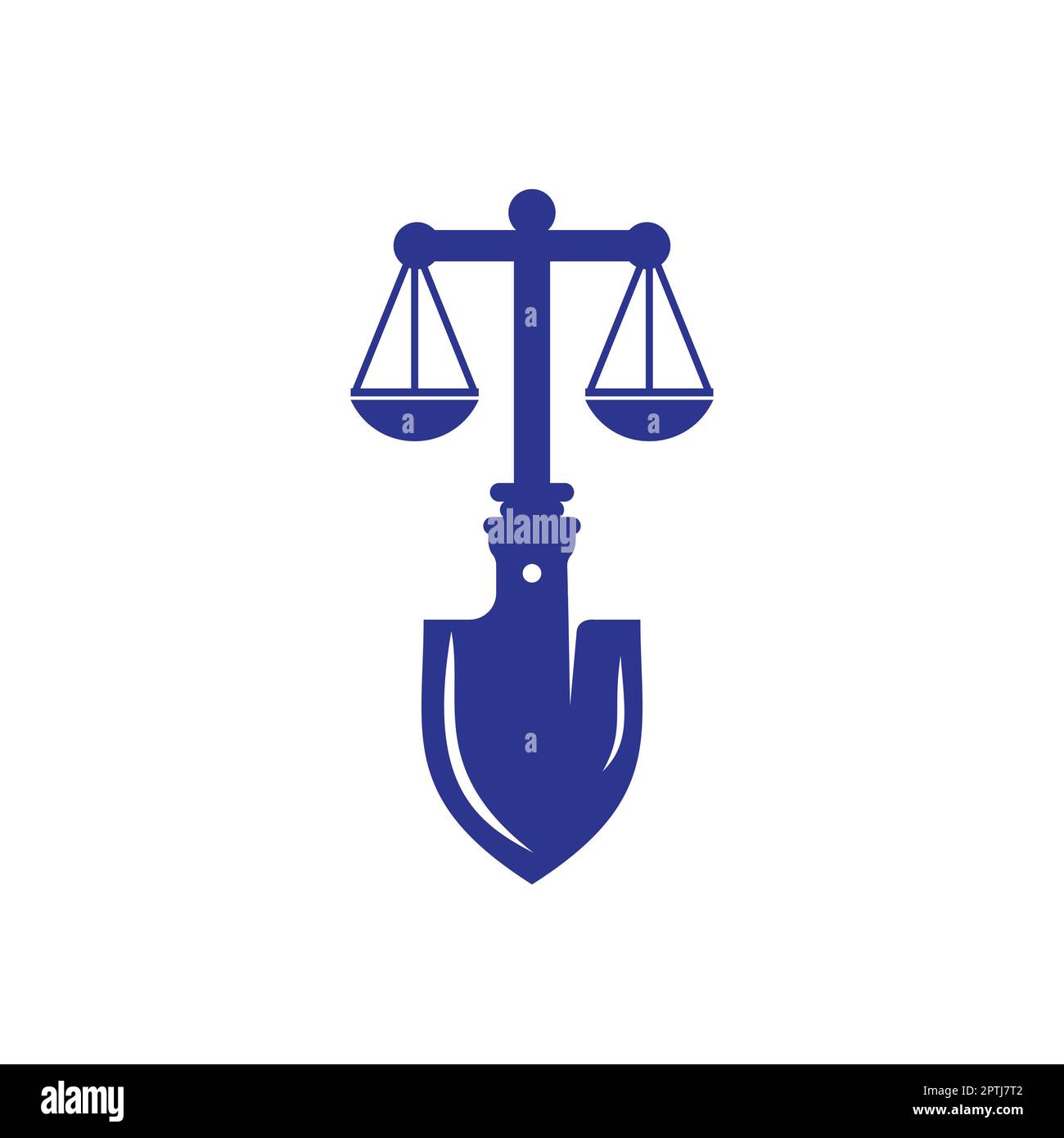 Shovel scale vector logo design. Labor law vector logo design template ...
