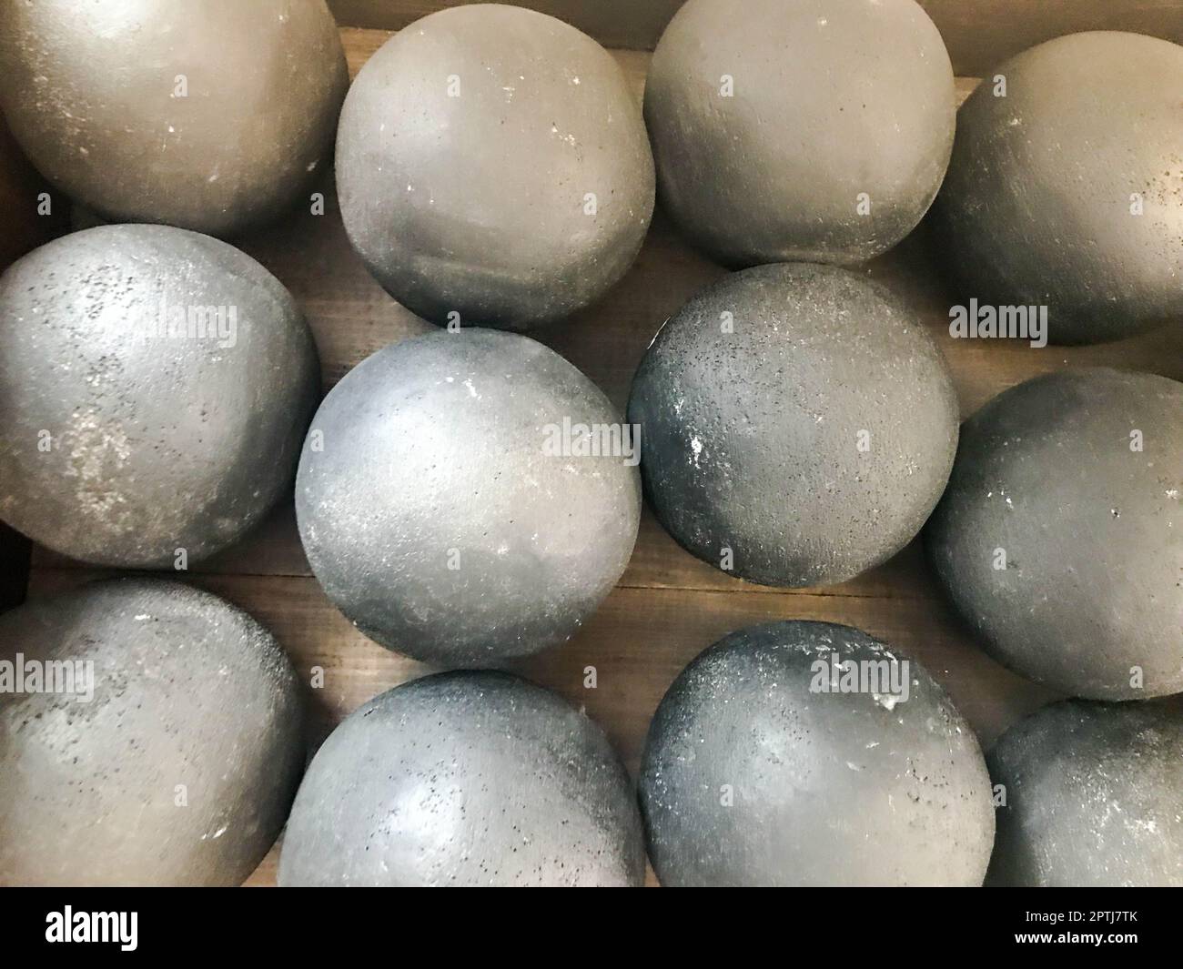 Texture of old antique combat round gray metallic, iron, stone cannon ...