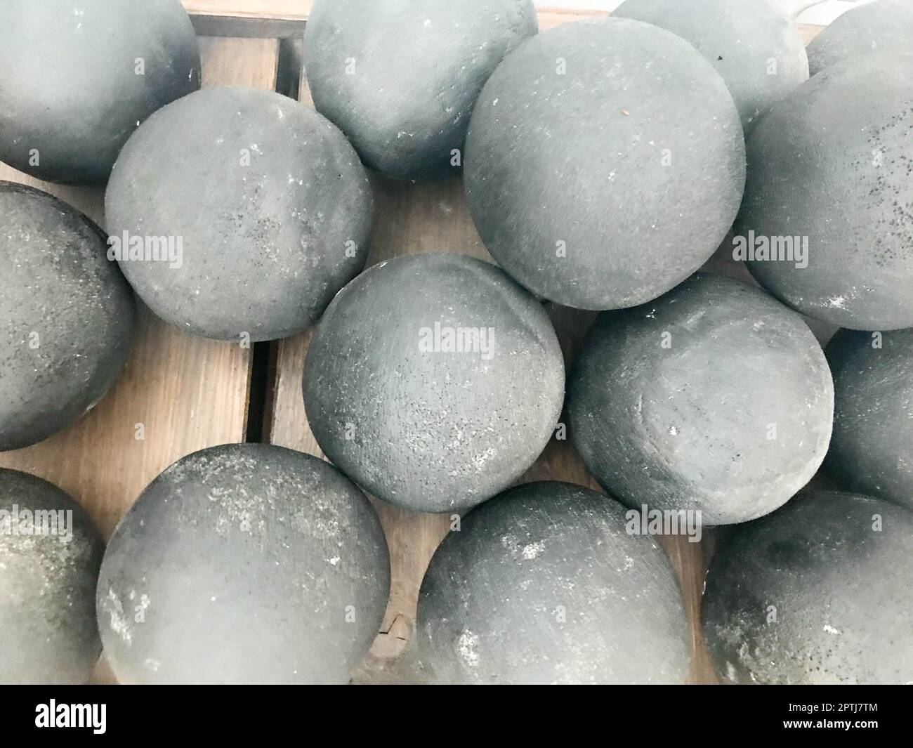 Texture of old antique combat round gray metallic, iron, stone cannon ...