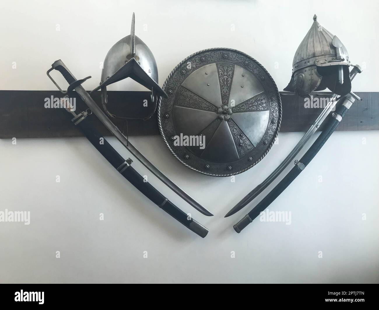 Old ancient medieval sharp dangerous combat captured swords, sabers ...