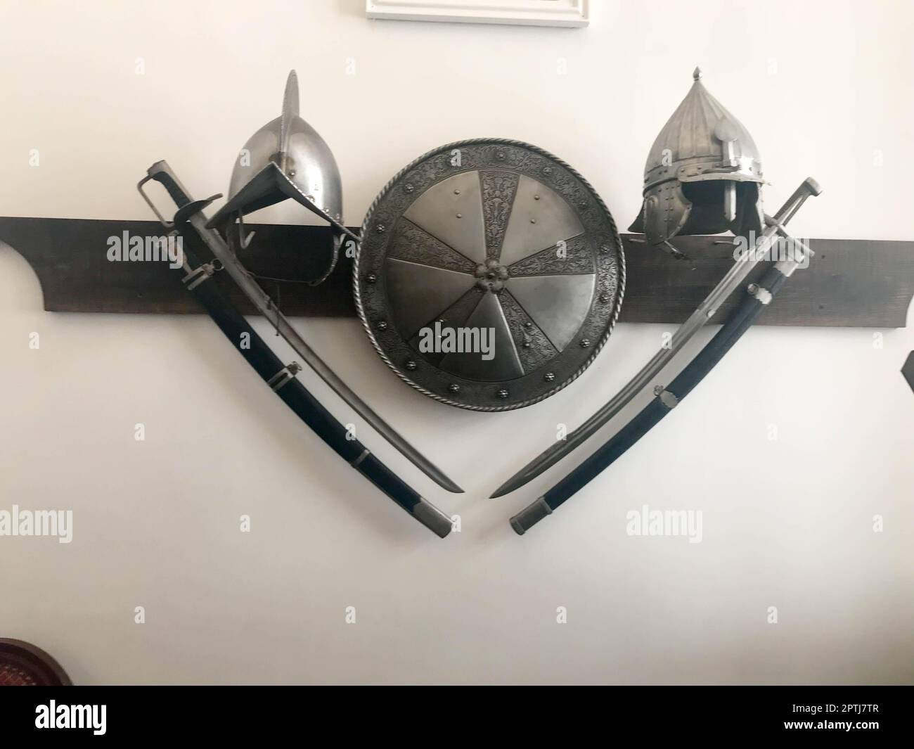 Old ancient medieval sharp dangerous combat captured swords, sabers ...