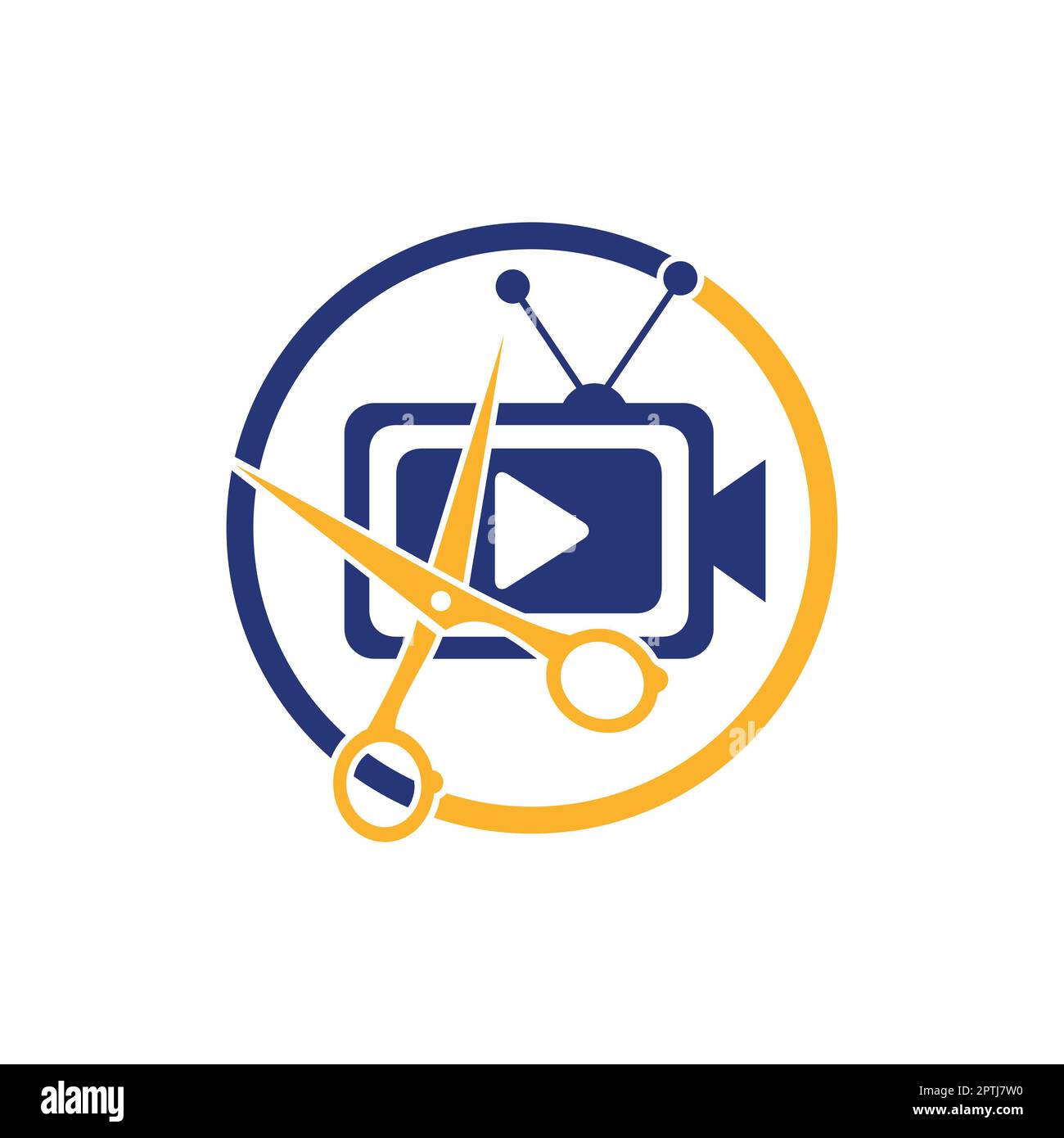 Movie film editor vector logo design. Video editing logo concept Stock ...