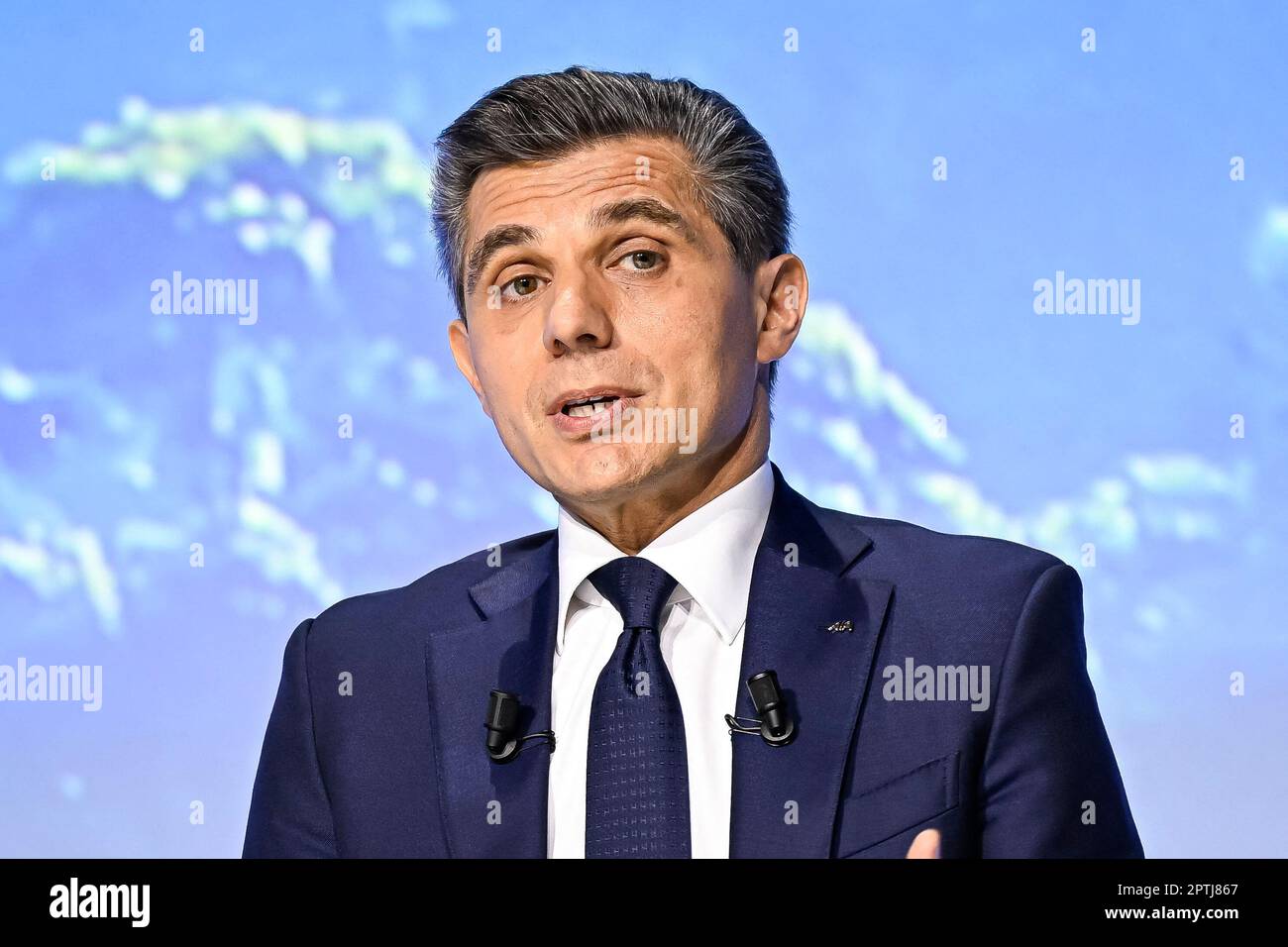Paris, France. 27th Apr, 2023. Patrick Cohen, during the general ...