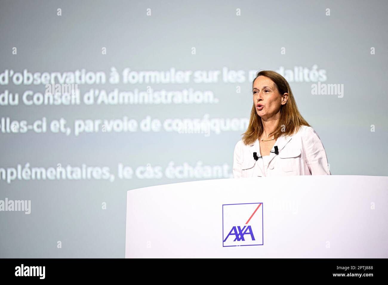 Paris, France. 27th Apr, 2023. Benedicte Vignon during the general ...