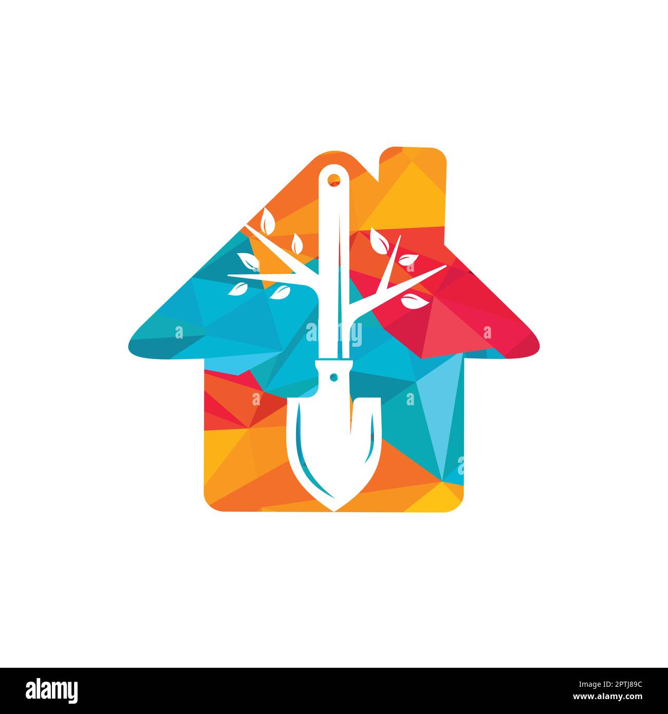 Shovel tree vector logo design. Green garden environment logo design ...