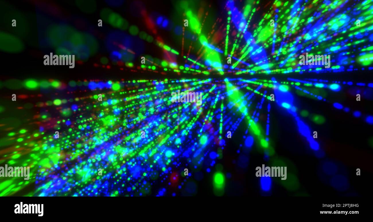 Bright glowing multi-colored beautiful laser lines from dots and ...