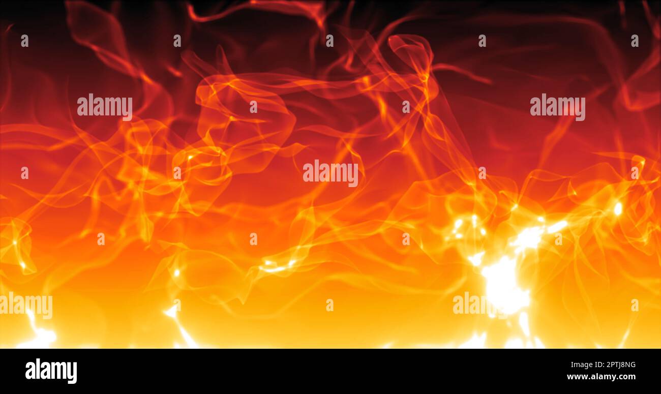 Abstract background of orange smoke and fire in the rays of the sun ...