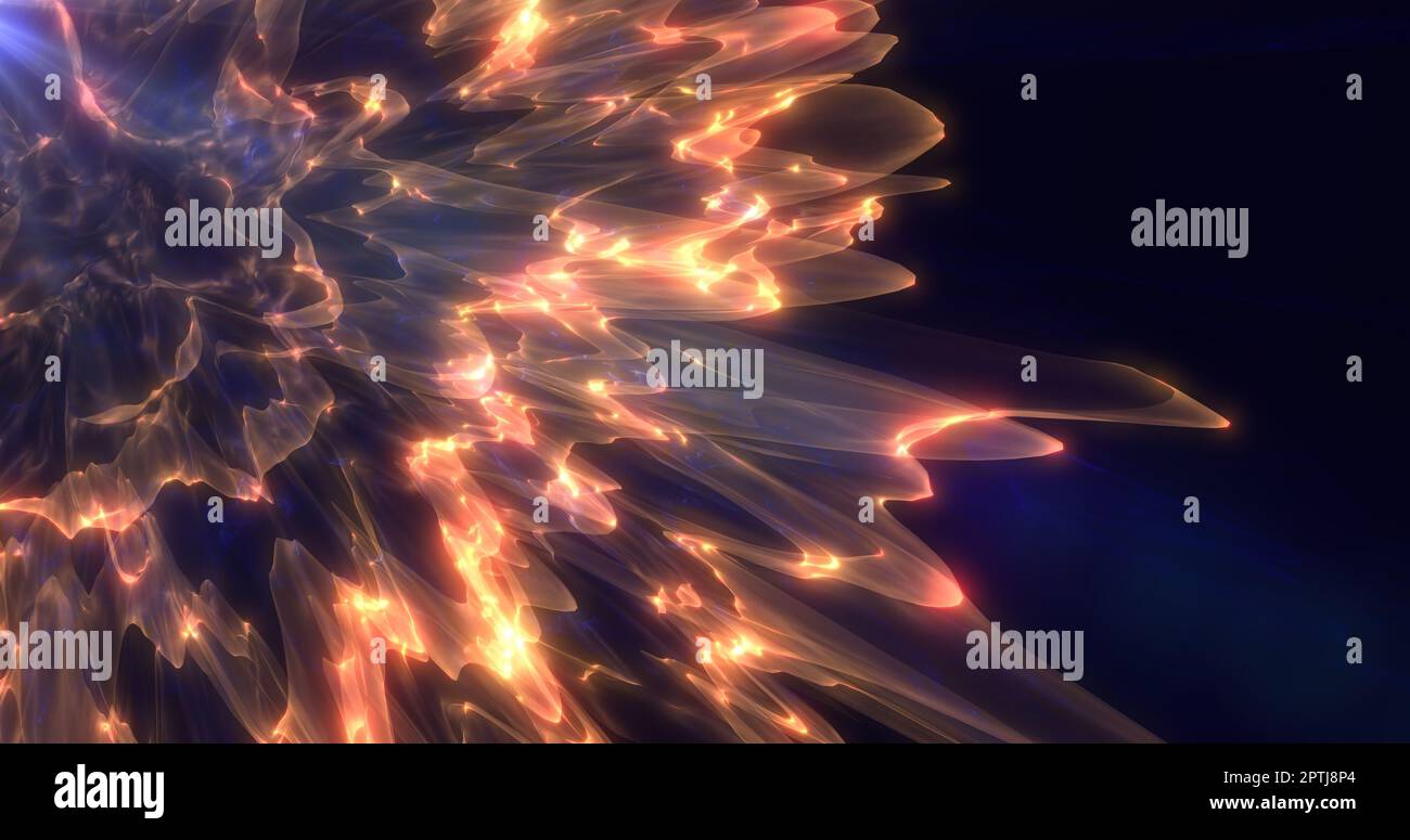 Futuristic abstract yellow fiery, smoky lines magical energy glowing ...