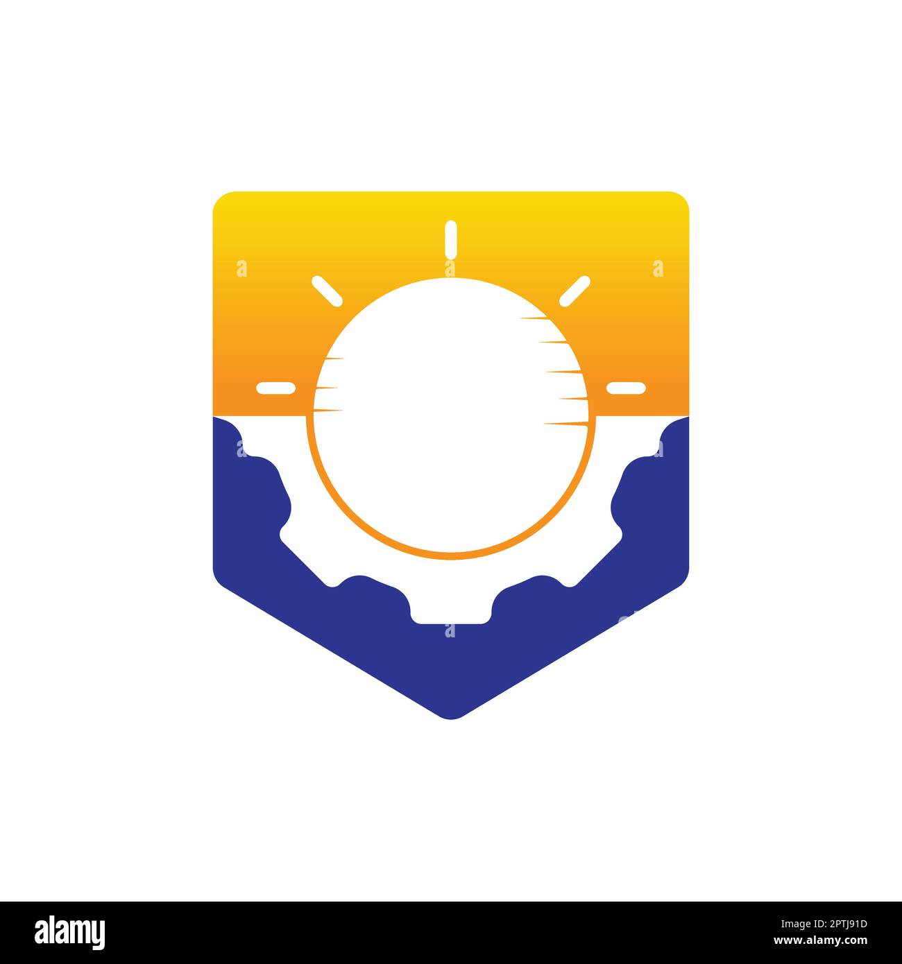 Sun gear vector logo design. Solar panel technology logo concept Stock ...