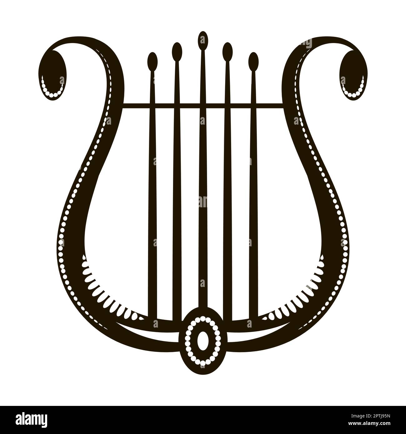 Retro Greek lyre with strings. Musical instrument icon isolated on ...