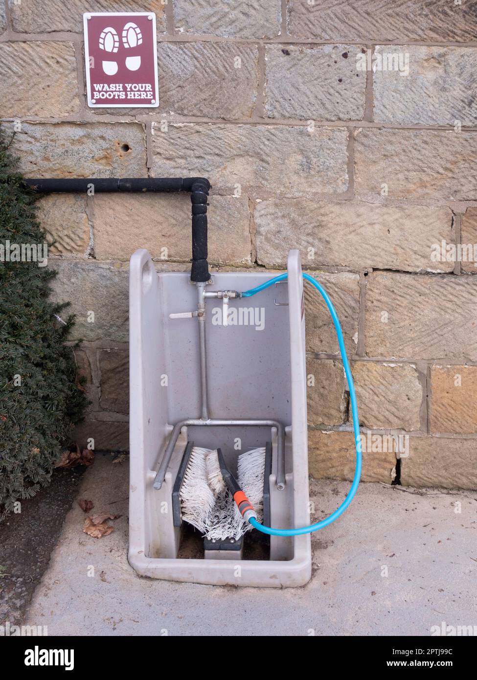 Boot washing station at for washng dirty boots at the Moors Centre, a ...