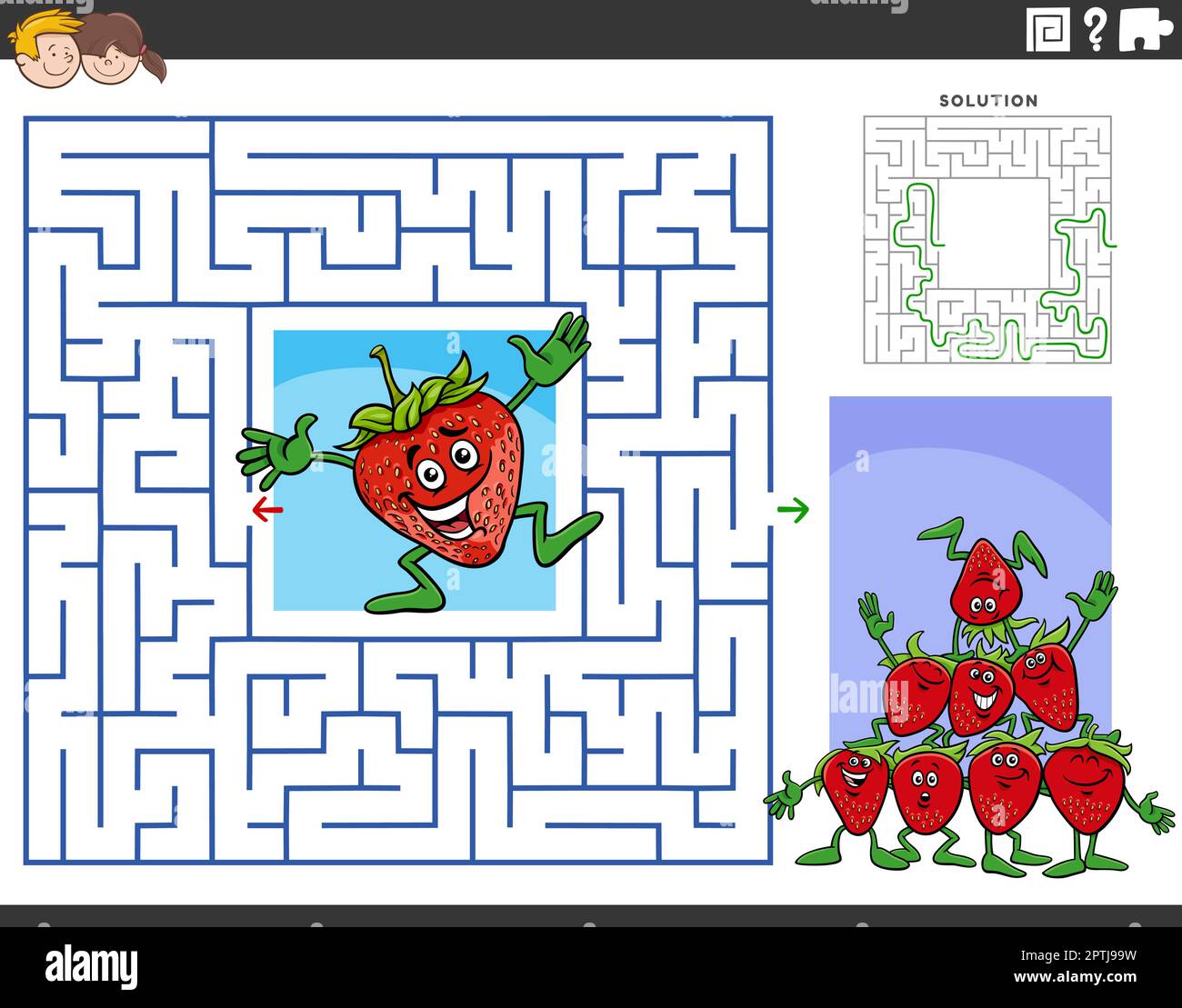 maze game with cartoon strawberries fruit characters Stock Vector Image ... maze game with cartoon strawberries fruit characters Stock Vector Image ...