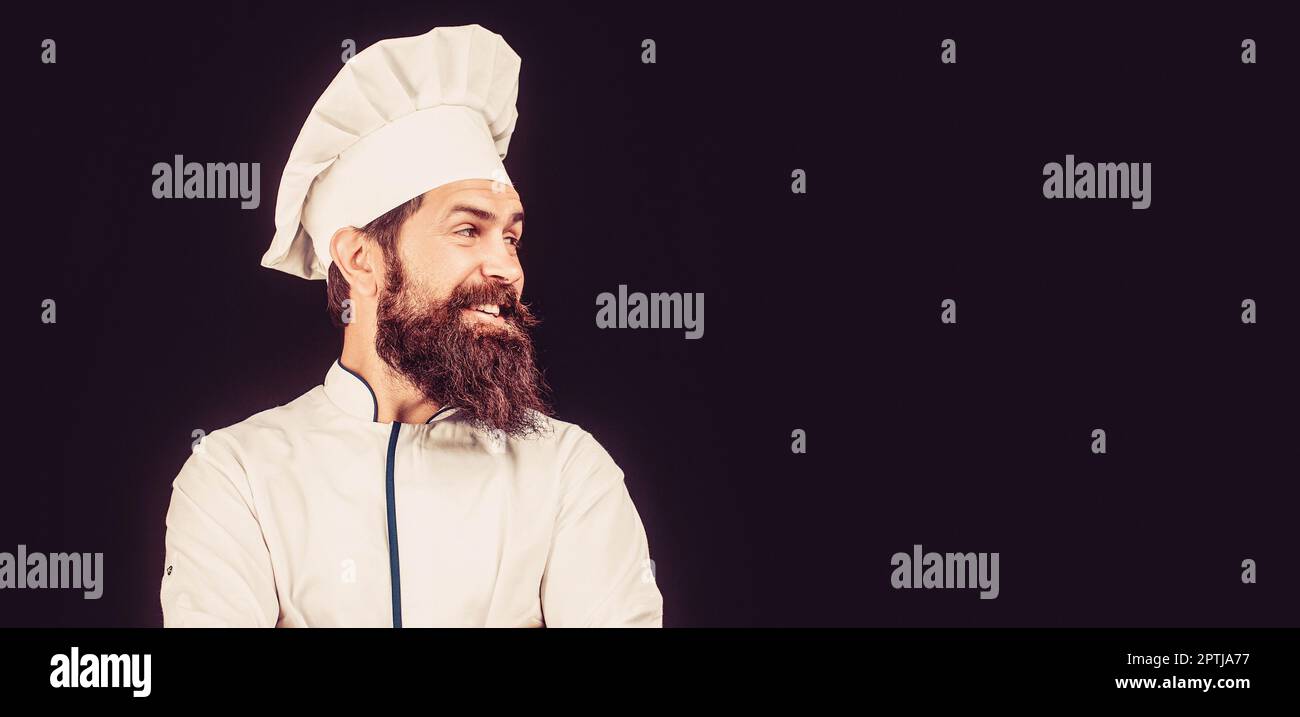 Bearded chef, cooks or baker. Funny chef with beard cook. Beard man and ...
