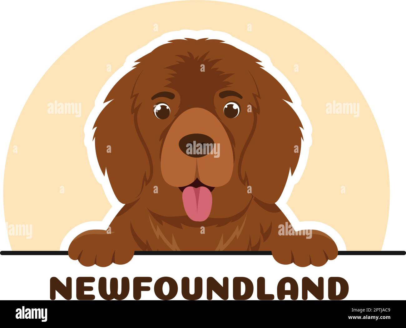 Newfoundland Dog Animals with Black, Brown or Landseer Color in Flat ...