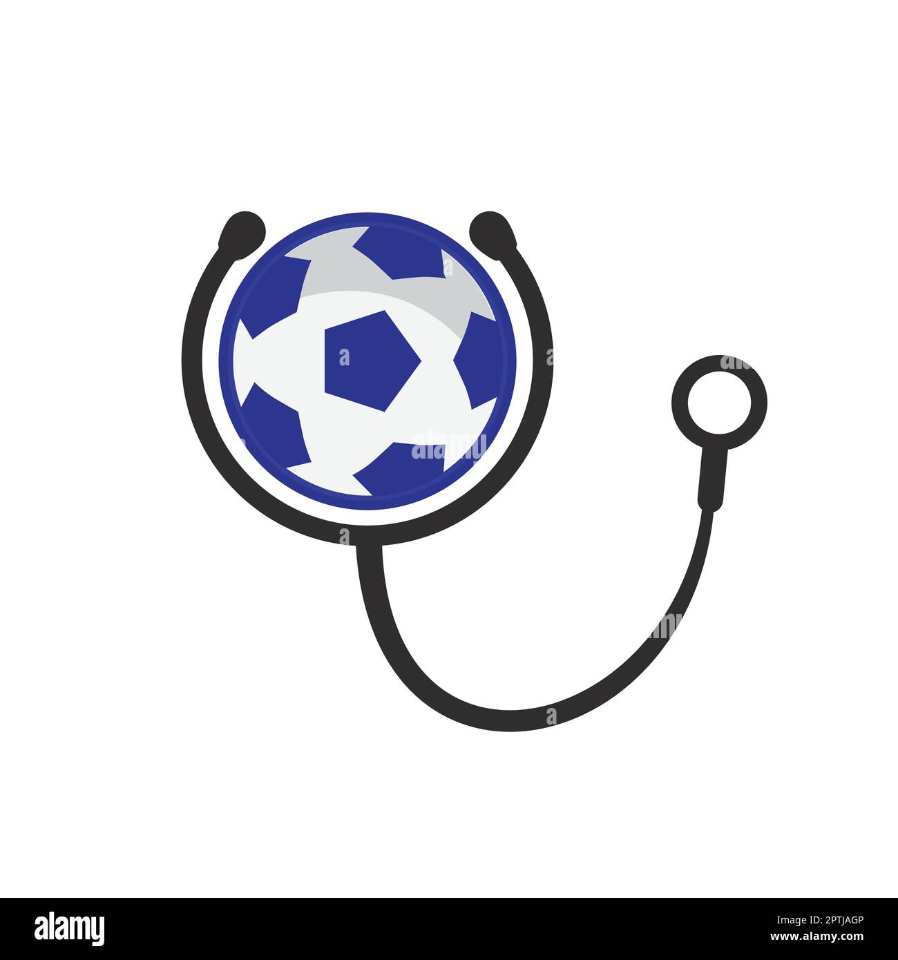 Soccer stethoscope vector logo design. Sports health and care logo ...