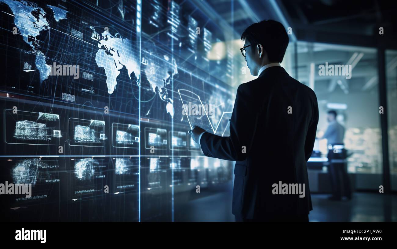 Interactive World Map Explore the Globes Wonders Stock Photo - Alamy