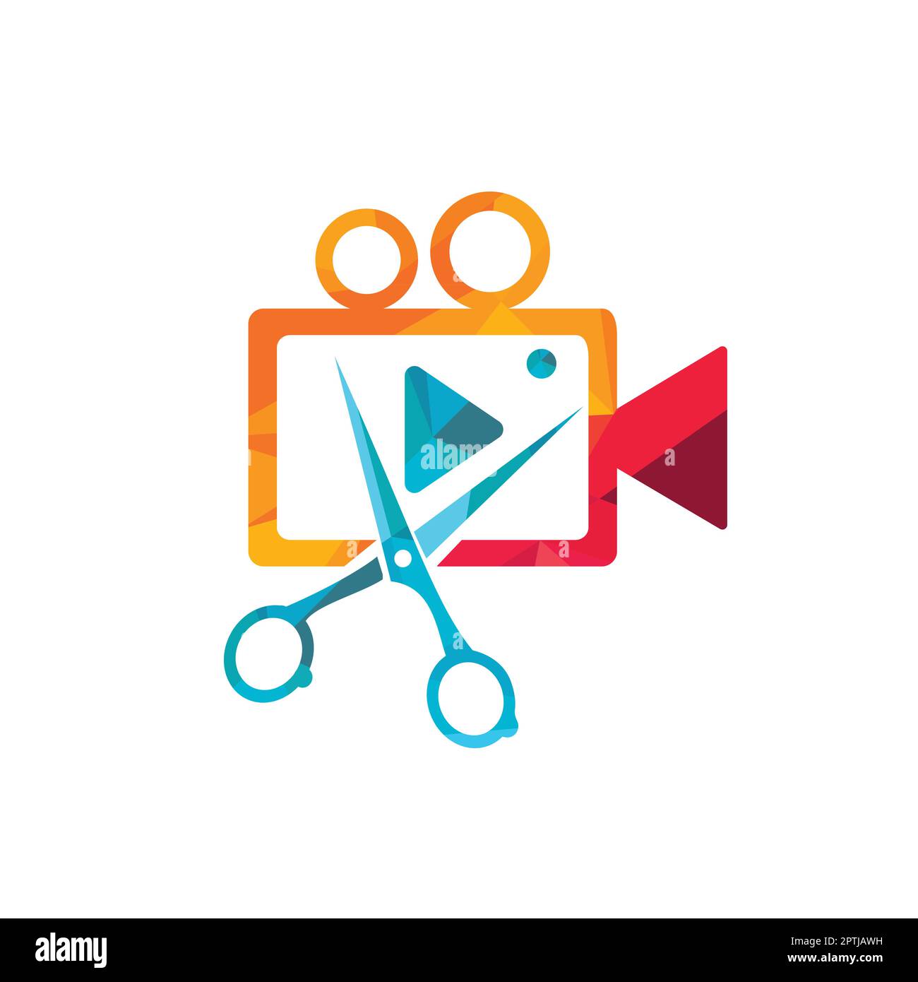 Movie film editor vector logo design. Video editing logo concept Stock ...