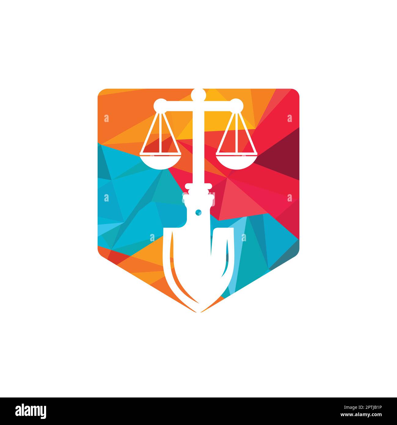 Shovel scale vector logo design. Labor law vector logo design template ...
