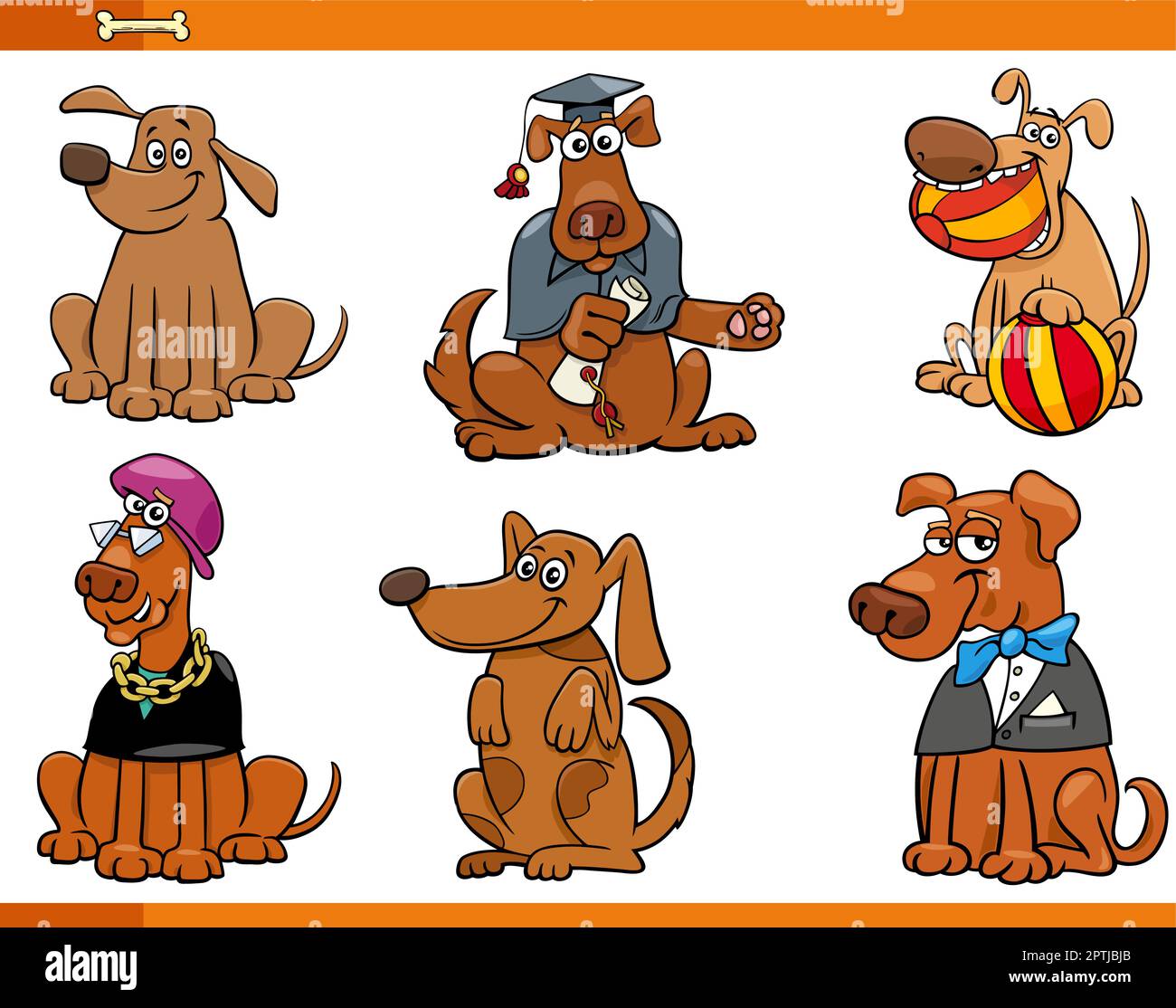 cartoon dogs or puppies animal characters set Stock Vector Image & Art ...