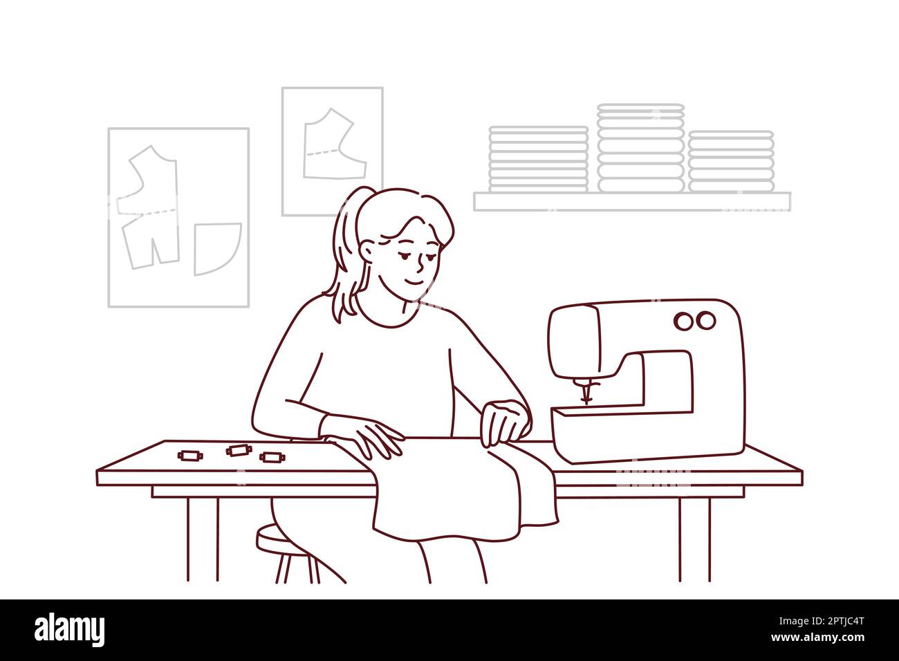 Woman seamstress tailor dressmaker Cut Out Stock Images & Pictures - Alamy