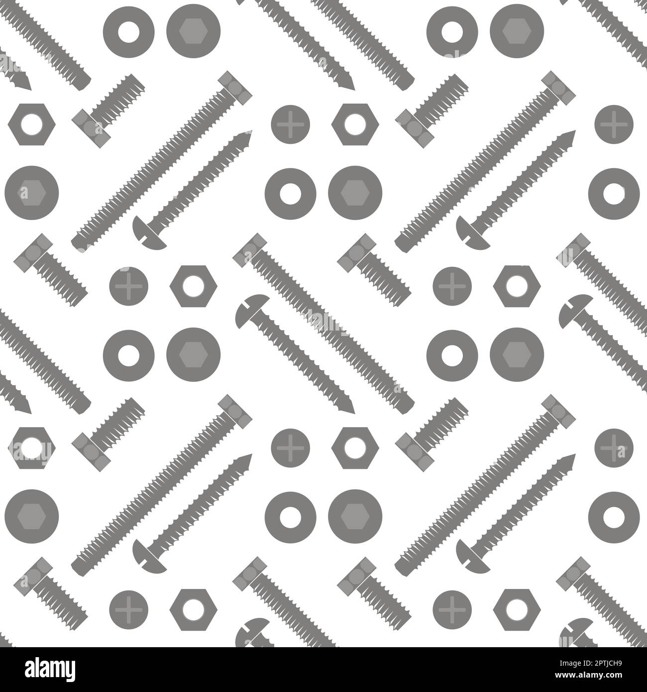 Screw hex bolt seamless pattern design illustration isolated on white ...