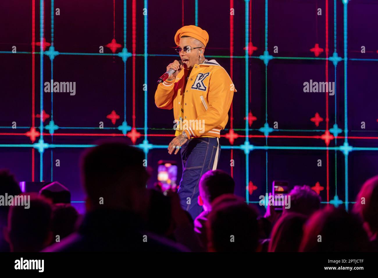 Verona, Italy. 27th Apr, 2023. The Italian trappers Gionata Boschetti as know with Sfera Ebbasta ...