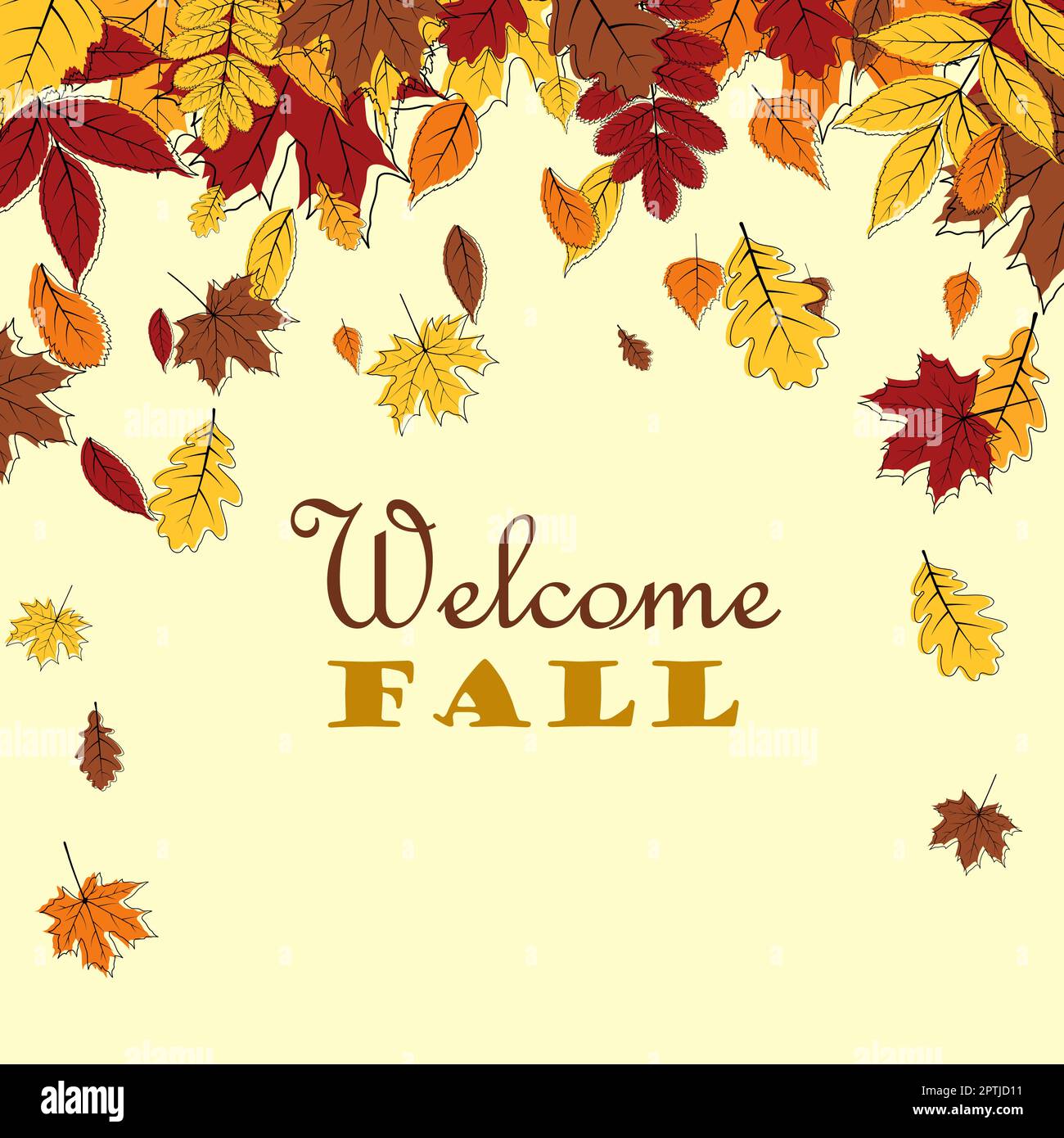 Welcome autumn poster fall hi-res stock photography and images - Alamy