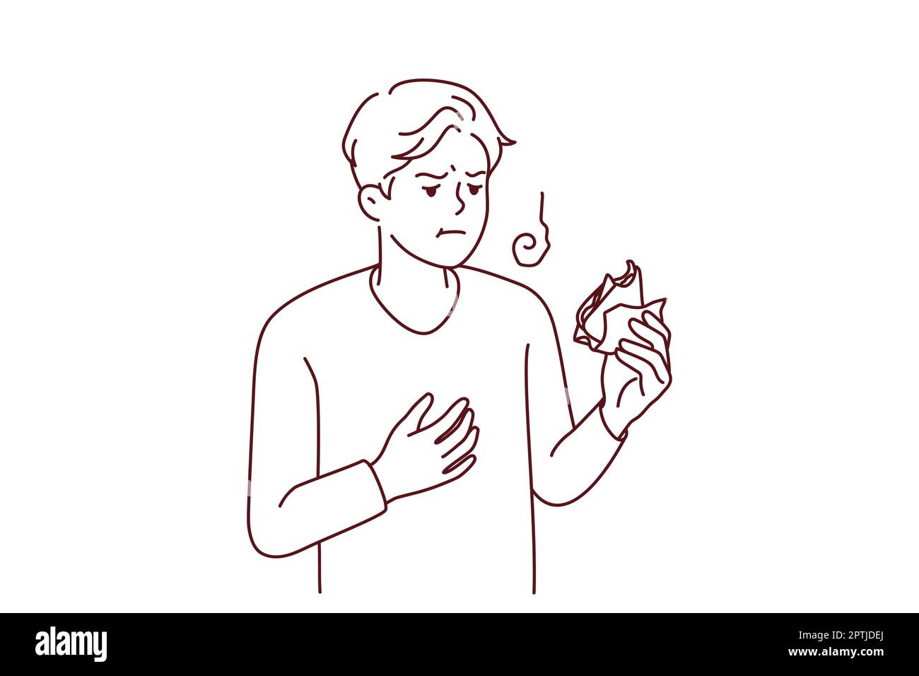 Unwell man suffer from food poisoning from sandwich Stock Vector Image ...