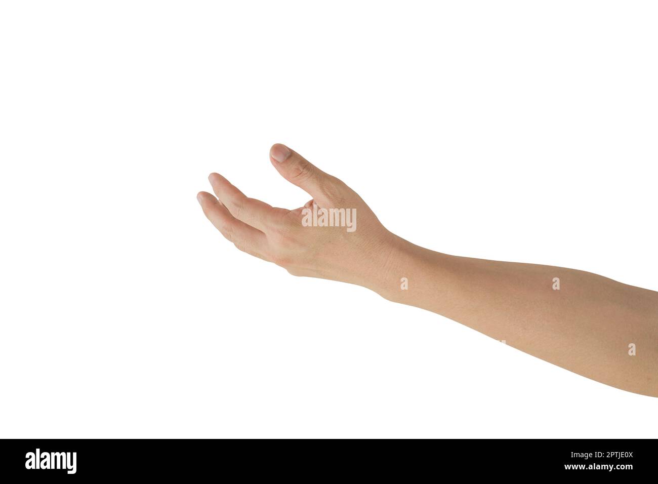 Young man hand isolated on white background included clipping path ...