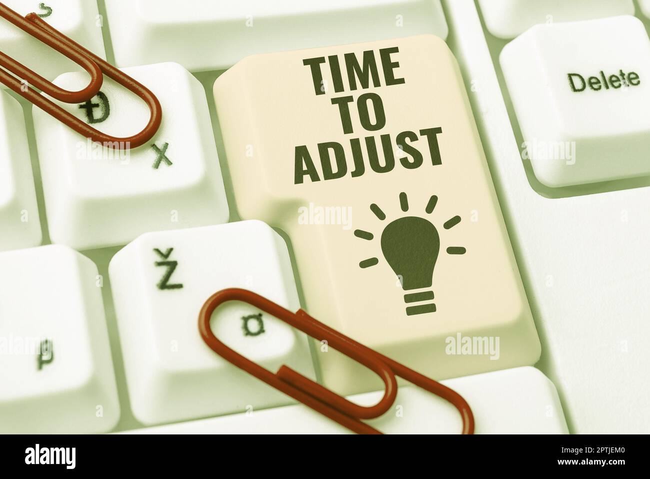 Hand writing sign Time To Adjust, Internet Concept making necessary or ...