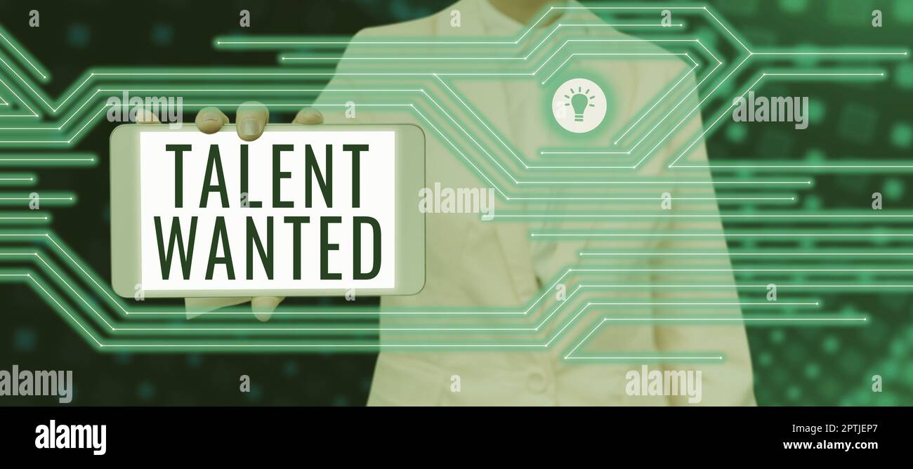 Text showing inspiration Talent Wanted, Business showcase method of ... Text showing inspiration Talent Wanted, Business showcase method of ...