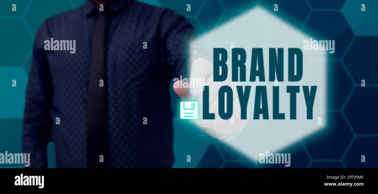 Conceptual display Brand Loyalty, Business approach positive feelings ...