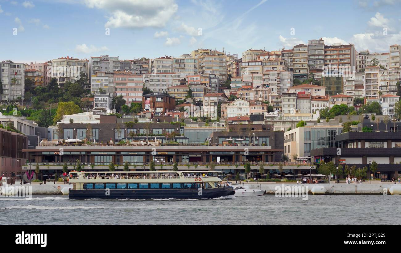 Istanbul, Turkey - September 1, 2022: Ferry boat sailing in Bosphorus ...