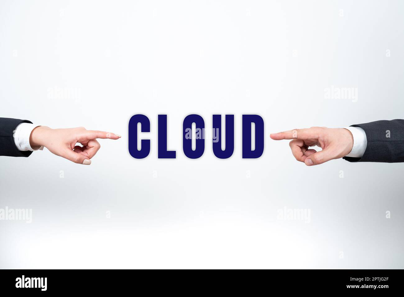 Hand writing sign Cloud, Business concept running workloads remotely ...