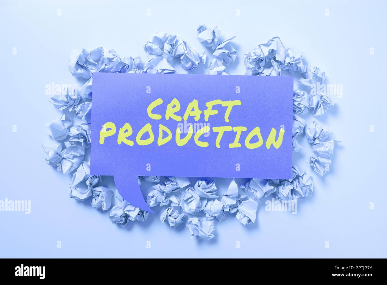 Text showing inspiration Craft Production, Concept meaning process of ...