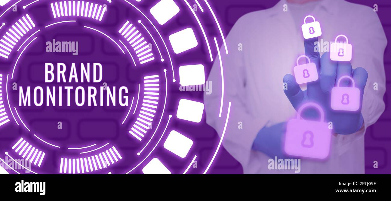 Conceptual caption Brand Monitoring, Word Written on process to ... Conceptual caption Brand Monitoring, Word Written on process to ...