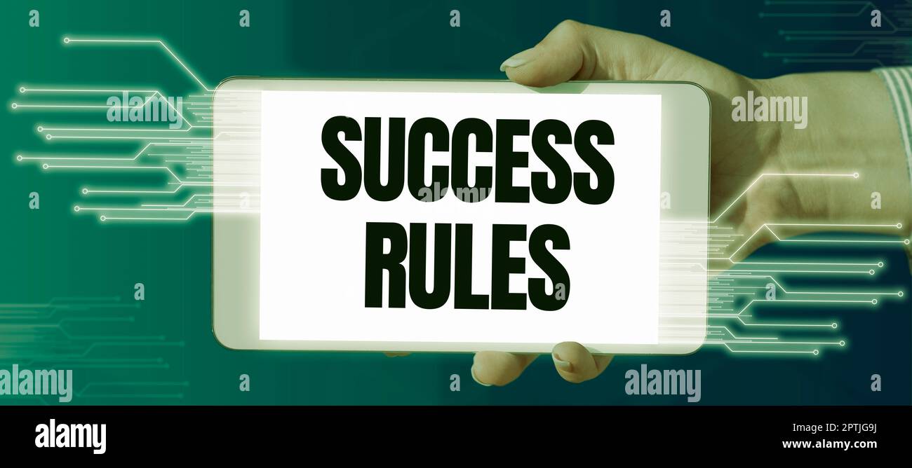 Writing displaying text Success Rules, Business approach established ...